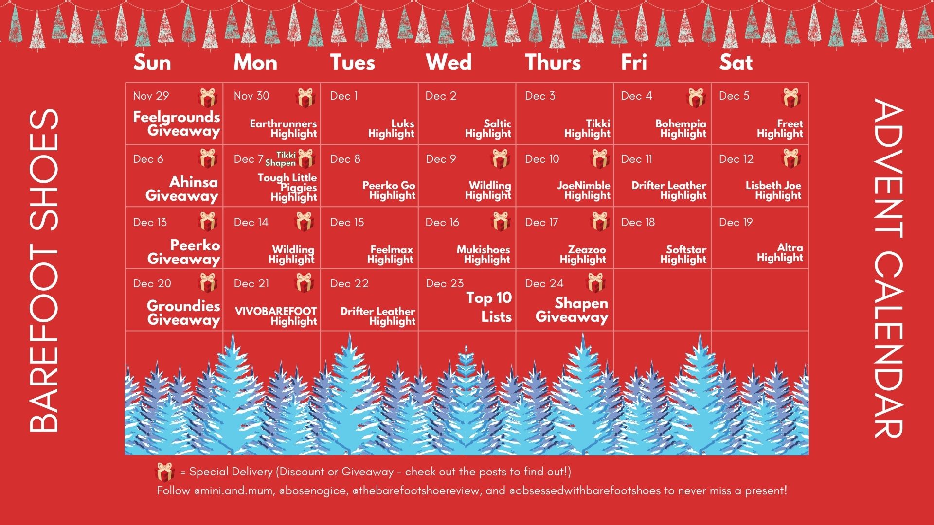 Advent-Calendar-and-Discounts-3-1 | Obsessed with Barefoot Shoes